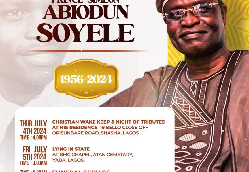 Prince Abiodun Soyele begins glorious journey to eternal home, as he is ...